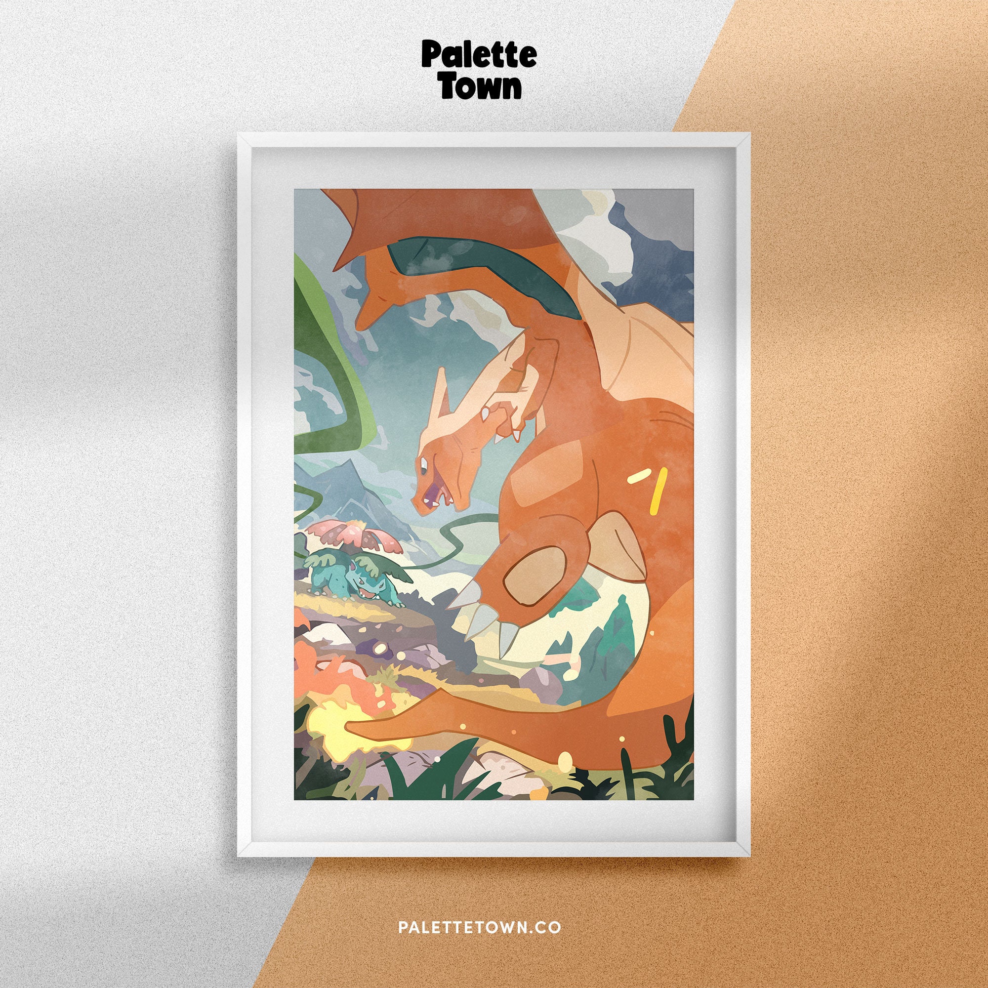 Epic Charizard Vs Venusaur Pokémon Poster - A Must-have for Fans & Room ...