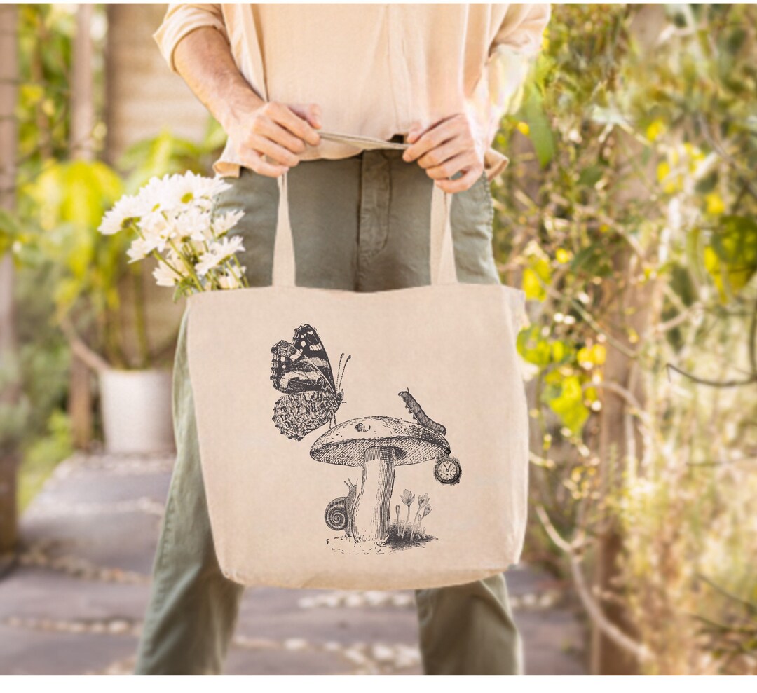 Goblin Core Goblincore Tote, Mushroom Tote, Goblincore Tote, Bookcore ...