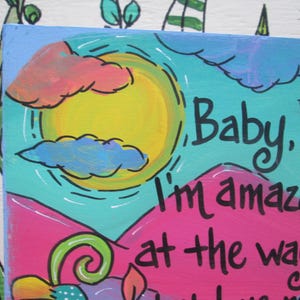 Paul Mccartney Maybe I'm Amazed Lyric Painting on 10 by 10 Wood Panel ...
