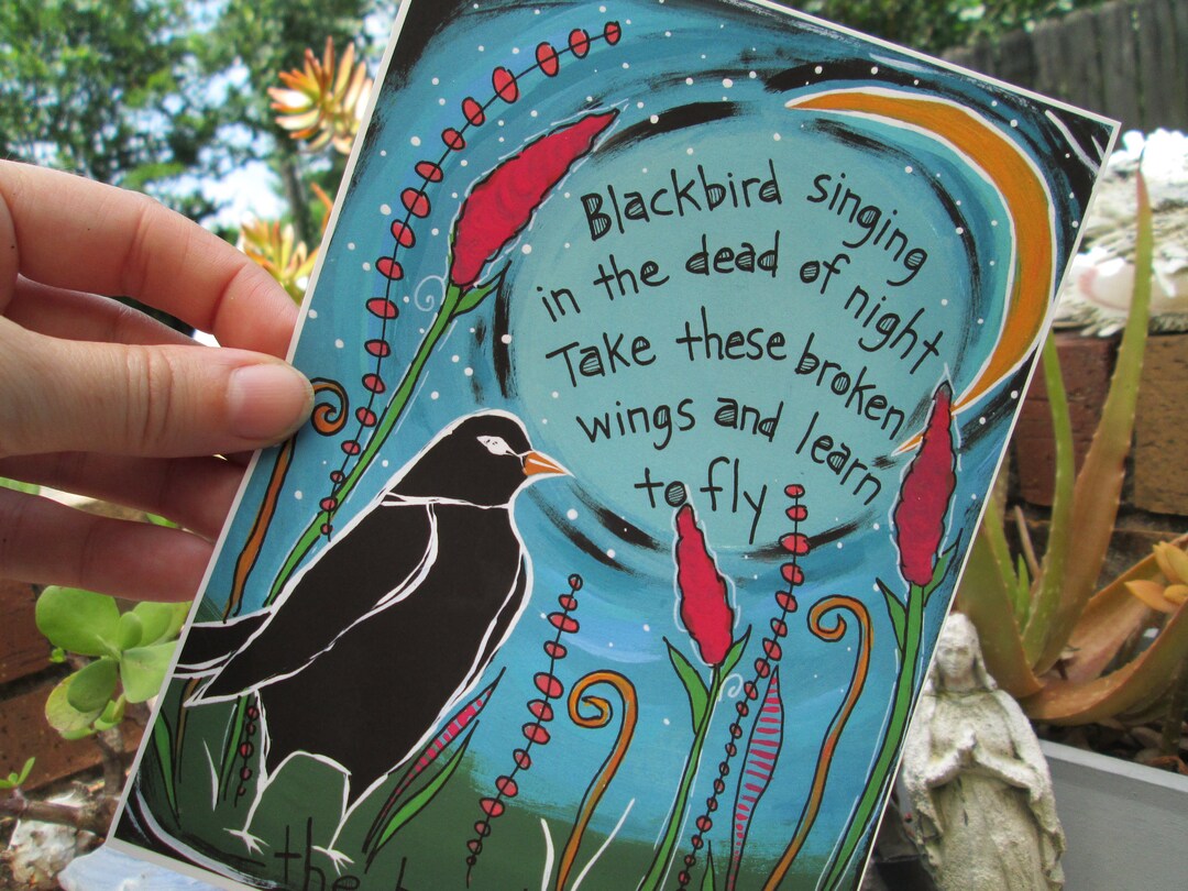 Blackbird Lyrics 7 X 5 Matte Art Print on Heavyweight Paper, Blackbird ...