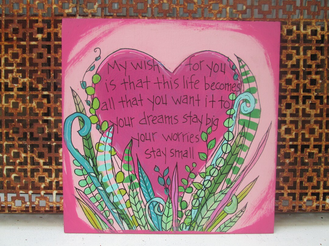 My Wish Song Lyrics Painting on 10 X 10 Wood Panel, Life Becomes All ...