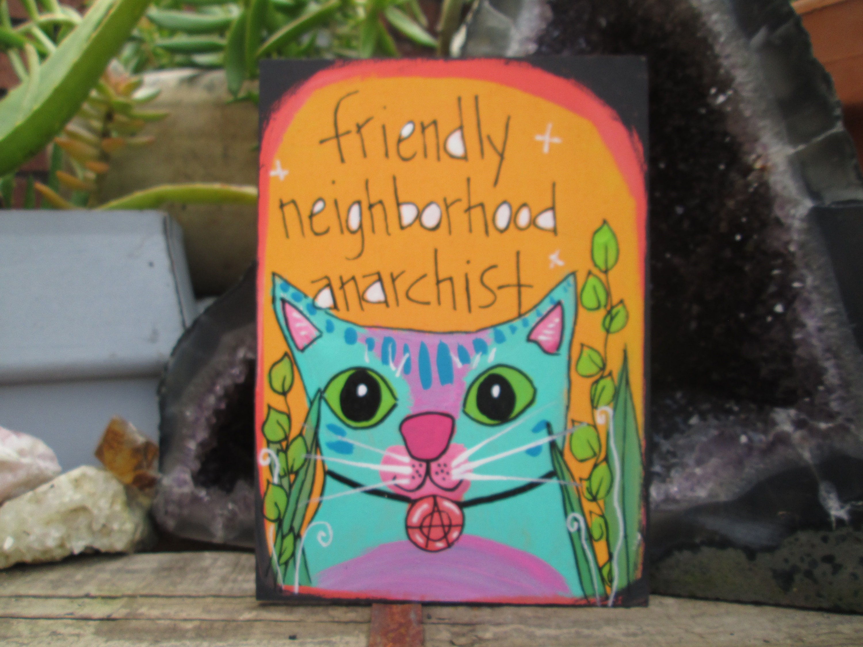 Friendly Neighborhood Anarchist Cute Cat and Anarchy Quote - Etsy