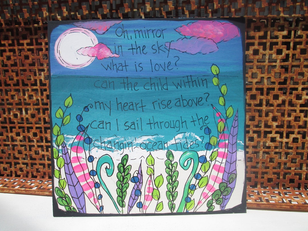 Landslide Song Lyrics Painting on 10 X 10 Wood Panel, Oh Mirror in the ...