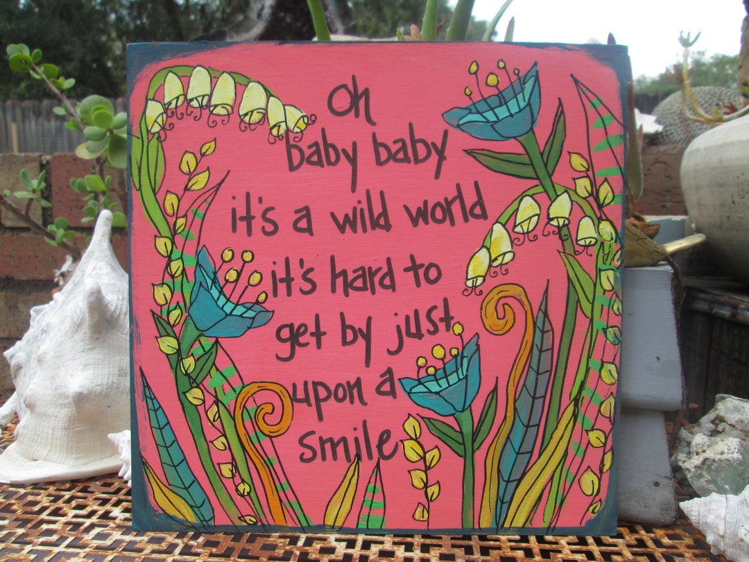 Cat Stevens Wild World Song Lyric Painting on 10 X 10 Panel, Oh Baby It ...