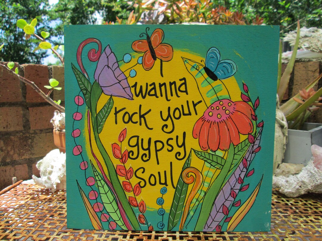 I Wanna Rock Your Gypsy Soul Into the Mystic Song Lyrics Painting on 10 ...