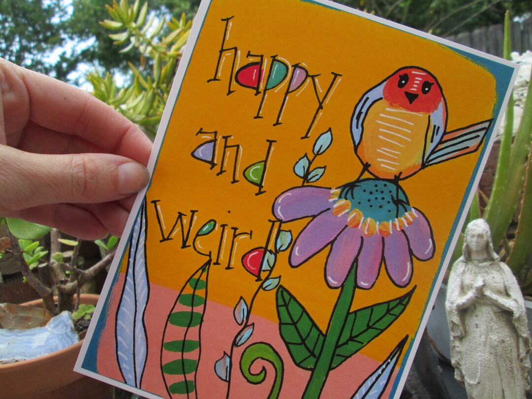 Happy and Weird 7 X 5 Quote Print, Matte Art Print on Heavyweight Paper ...