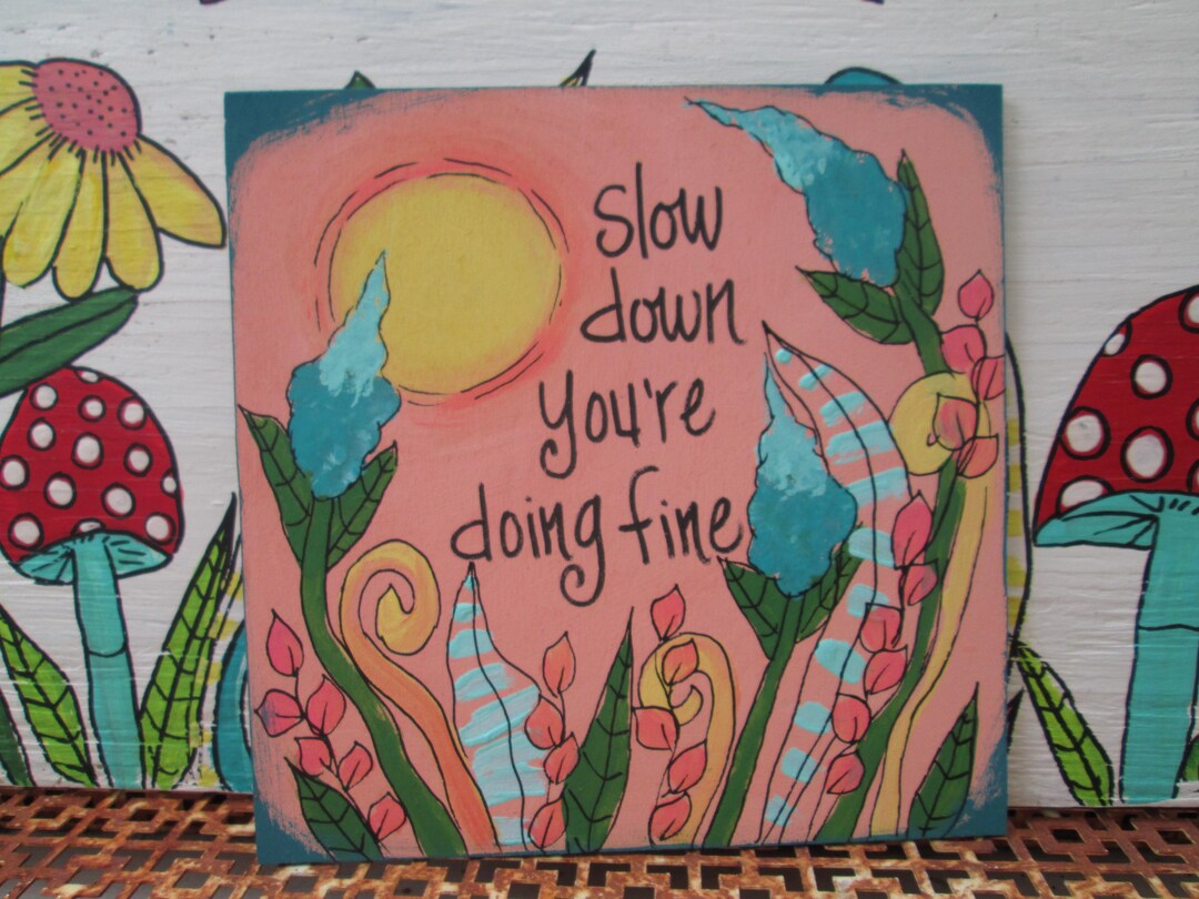 Vienna Song Lyrics Painting on 8 X 8 Wood Panel, Slow Down You're Doing ...
