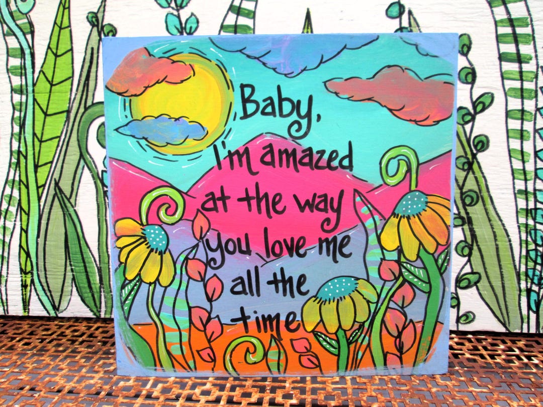 Paul Mccartney Maybe I'm Amazed Lyric Painting on 10 by 10 Wood Panel ...