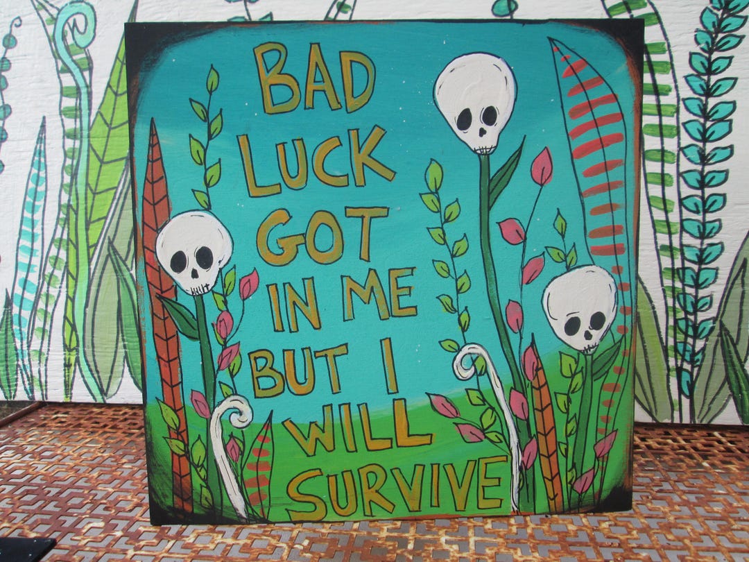 Langhorne Slim Bad Luck Song Lyric Painting on 10 X 10 Panel, Bad Luck ...