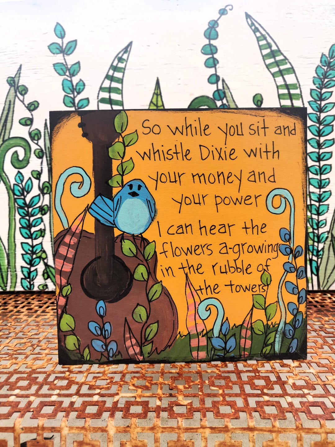 Old Crow Medicine Show I Hear Them All Song Lyrics Painting on 8 by 8 ...