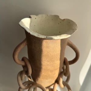 Medium Ceramic Chain Vase, Chain Pottery, Black Vase, Flower Vase ...