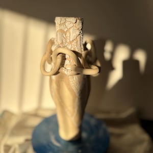 Asymmetric Ceramic Chain Vase, Handmade Vase, Sculptural Modern Chain ...