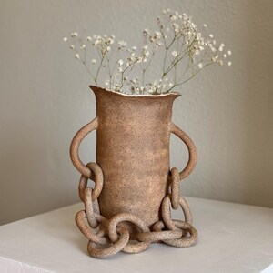 Medium Ceramic Chain Vase, Chain Pottery, Black Vase, Flower Vase ...