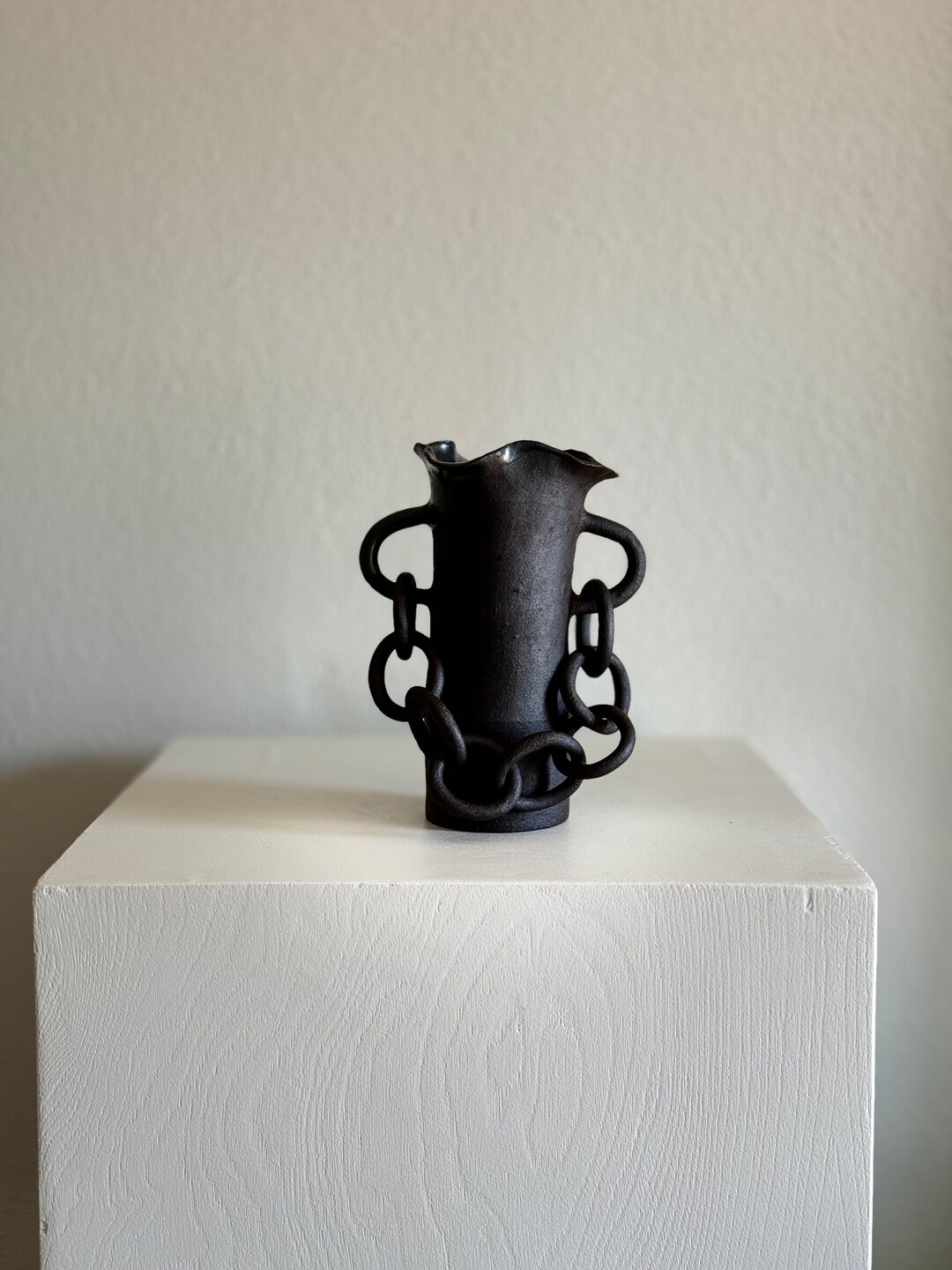 MADE TO ORDER Handmade Ceramic Chain Vase: Black Pottery, Wabi Sabi ...