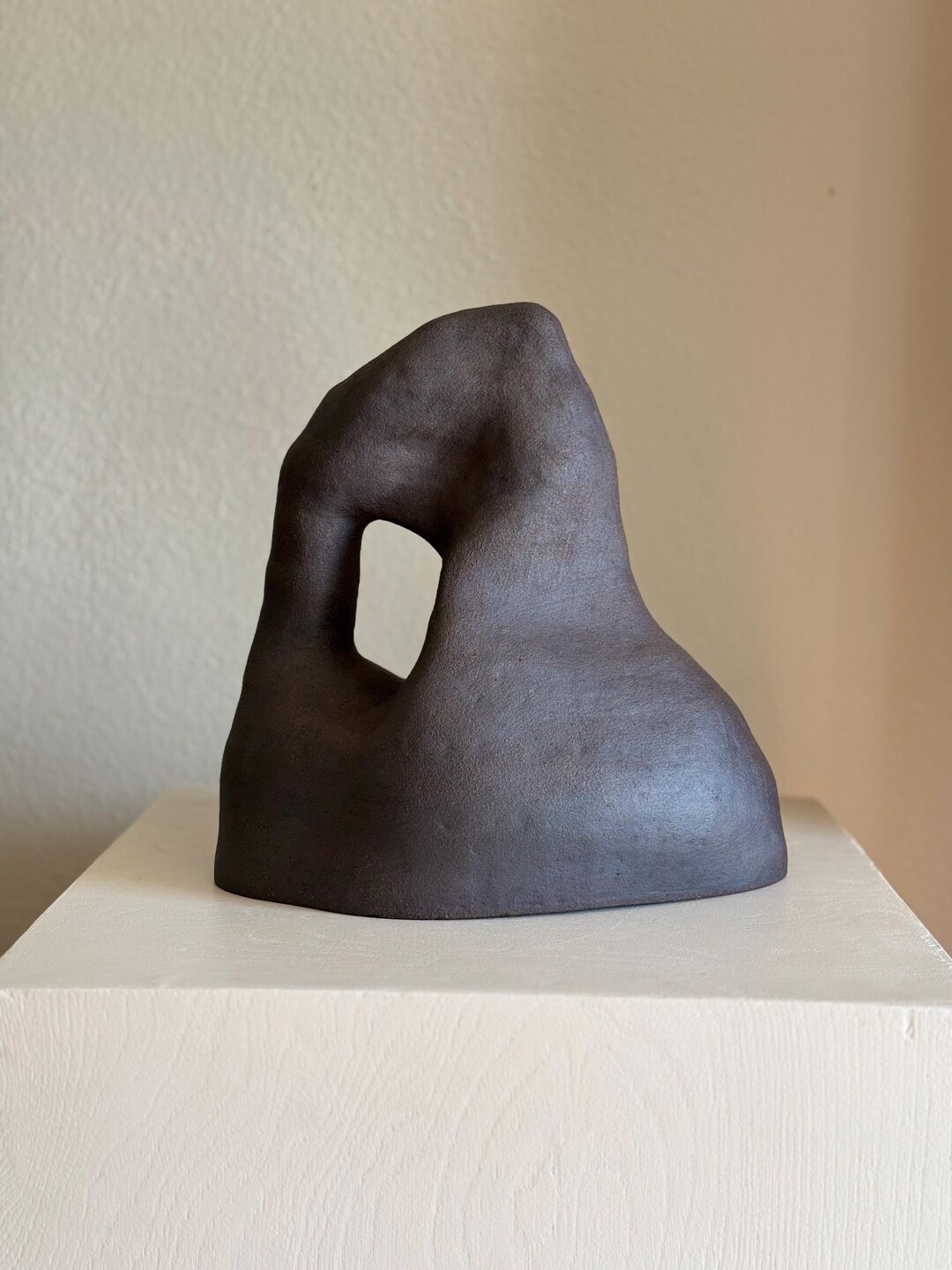Black Asymmetrical Sculpture, Handbuilt Ceramic Sculptur, Ceramic ...