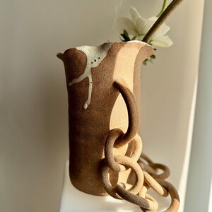 Medium Ceramic Chain Vase, Chain Pottery, Black Vase, Flower Vase ...