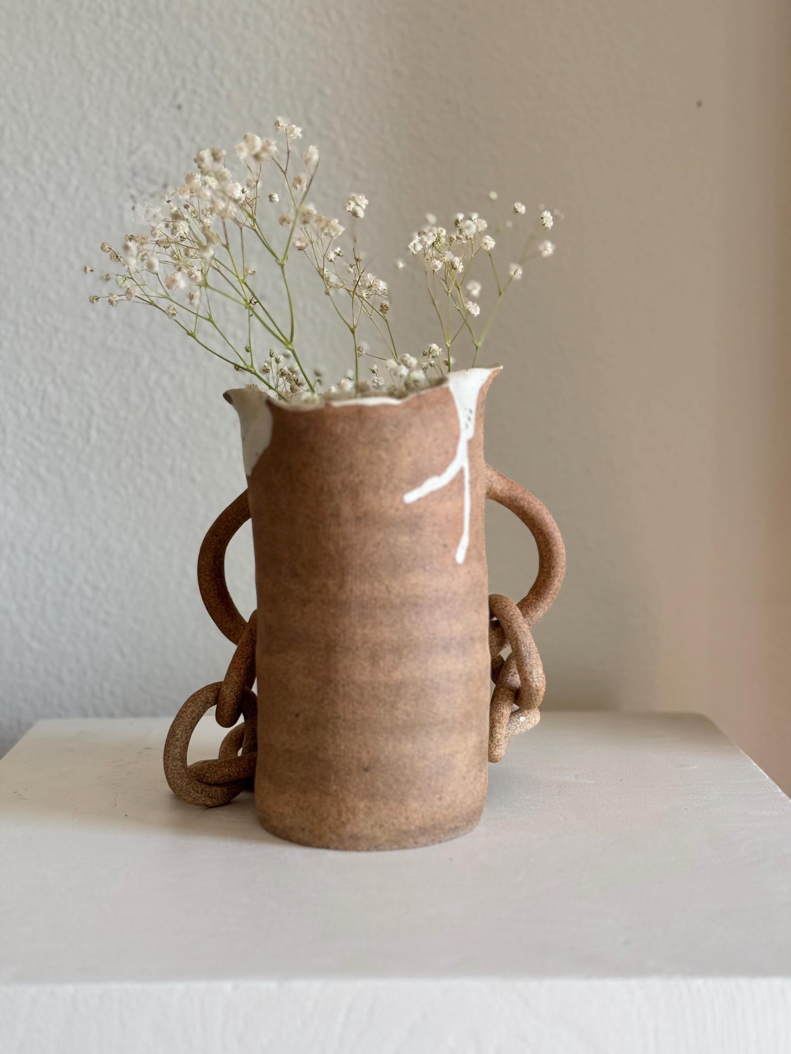 Medium Ceramic Chain Vase, Chain Pottery, Black Vase, Flower Vase ...