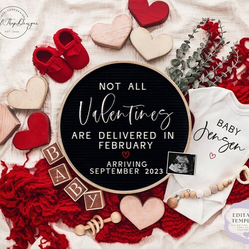 Valentines Day Digital Pregnancy Announcement Baby - Etsy