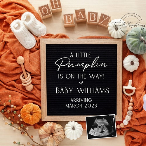 Fall Social Media Pregnancy Announcement Digital Fall is in - Etsy