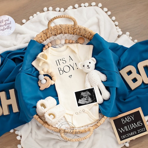 Boy Gender Reveal Pregnancy Announcement Digital Rainbow - Etsy