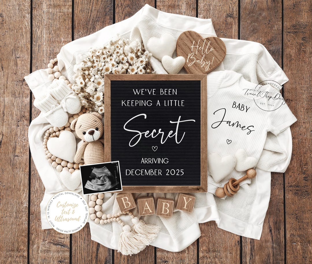 Gender-neutral Pregnancy Announcement Template: Social Media Reveal ...