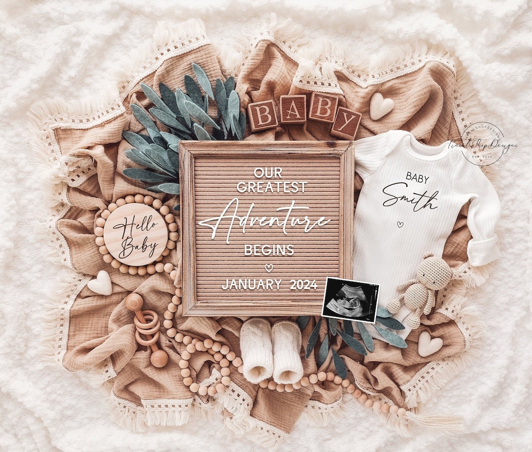 Gender Neutral Pregnancy Announcement: Editable Social Media Template ...