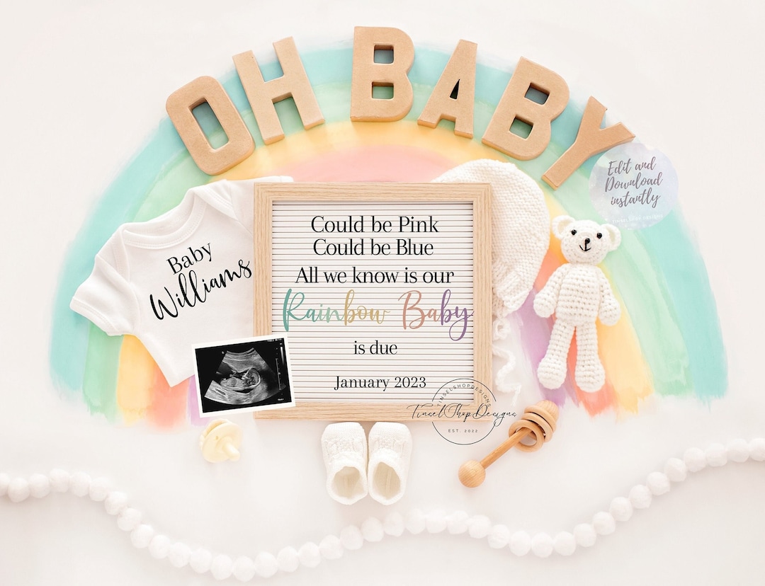 Rainbow Baby | Digital Pregnancy Announcement | Baby Reveal | Gender ...