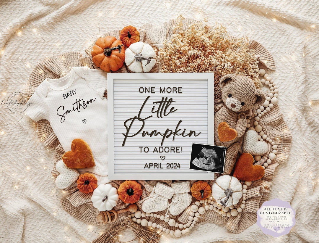 Fall Pregnancy Announcement Digital Autumn Baby Announcement Social ...