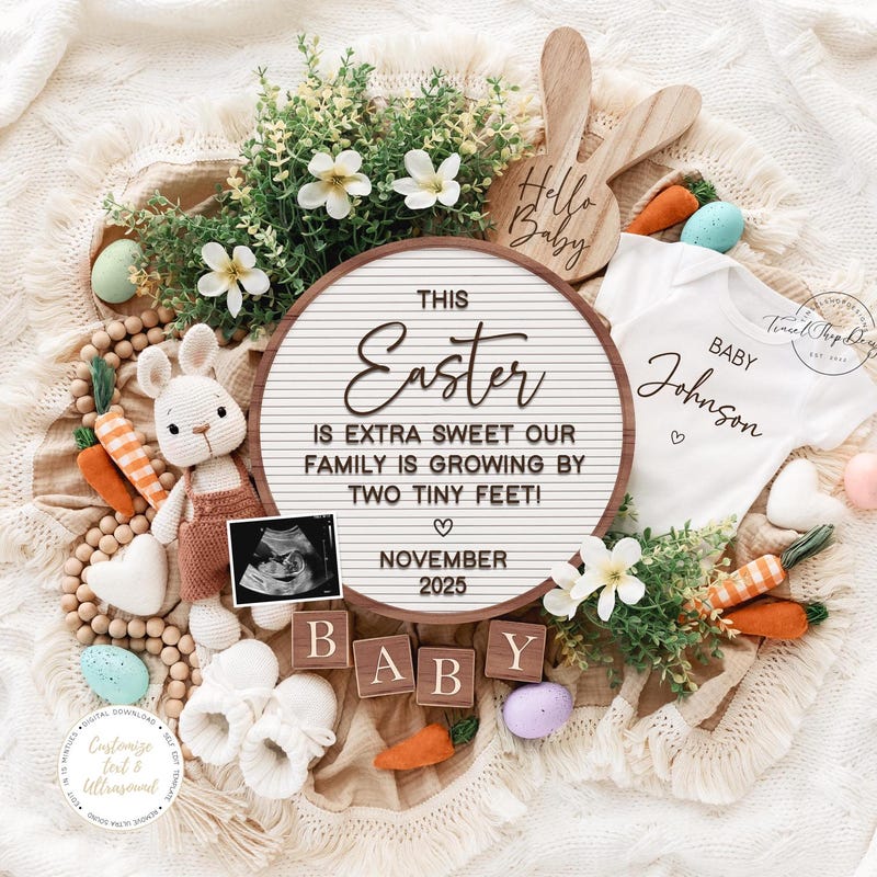 Easter Pregnancy Announcement - Etsy