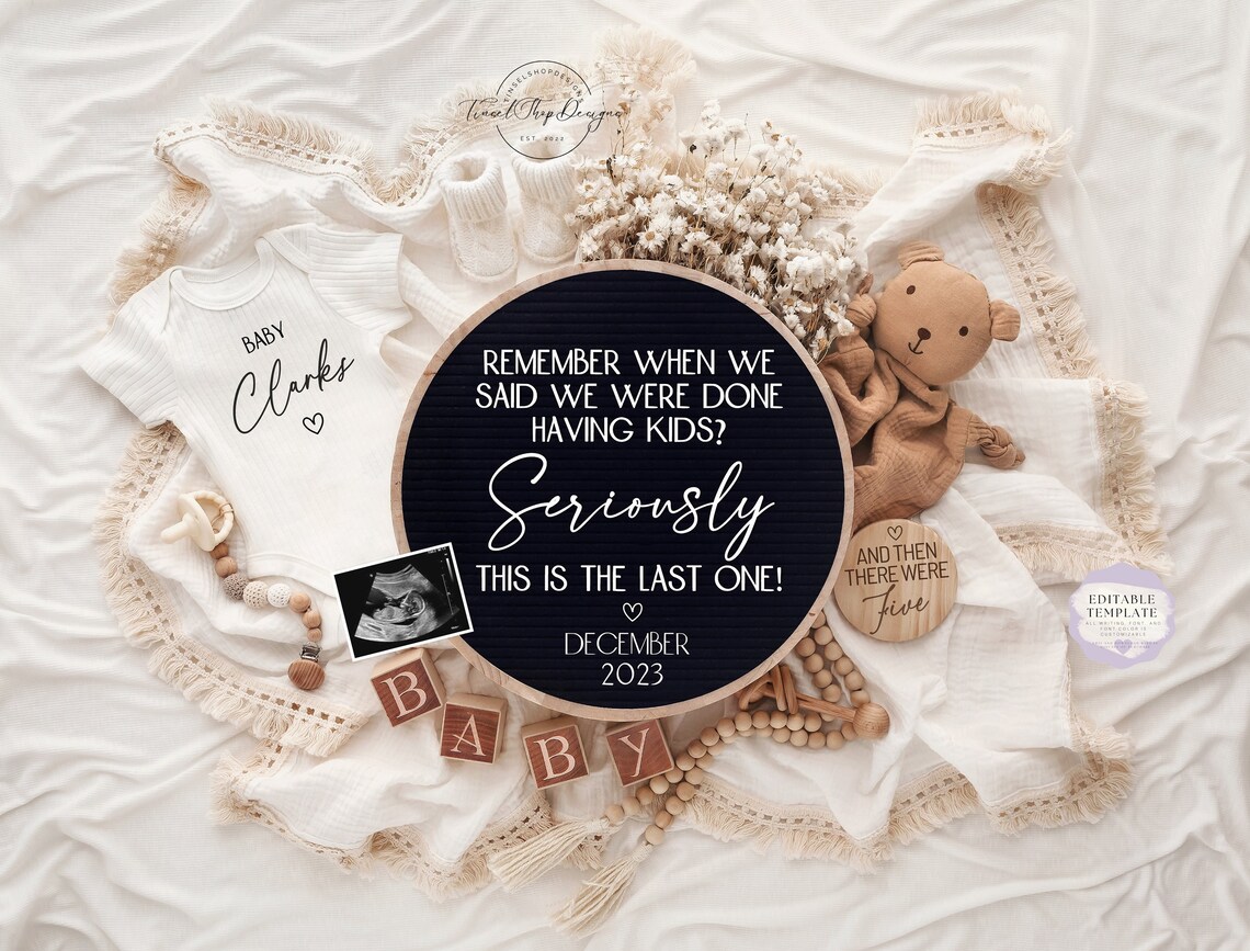Pregnancy Announcement \ Digital Baby Announcement \ Gender Neutral ...