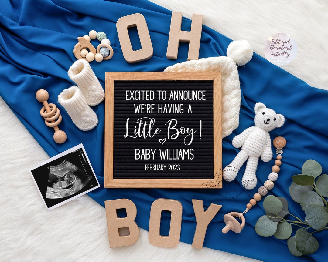 Its A Boy Digital Pregnancy Announcement | Baby Gender Reveal for ...