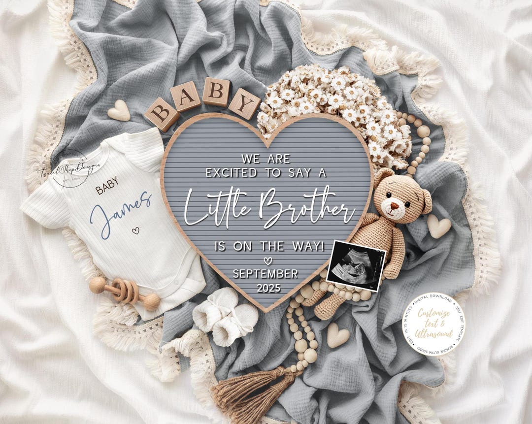 Boy Pregnancy Announcement: Blue Gender Reveal (digital Download) - Etsy