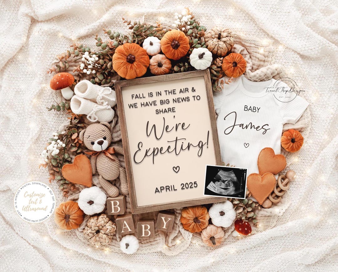 Fall Pregnancy Announcement, Baby Announcement, Digital Download ...
