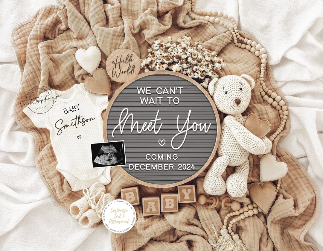 Editable Digital Baby Announcement, Pregnancy Announcement Gender ...