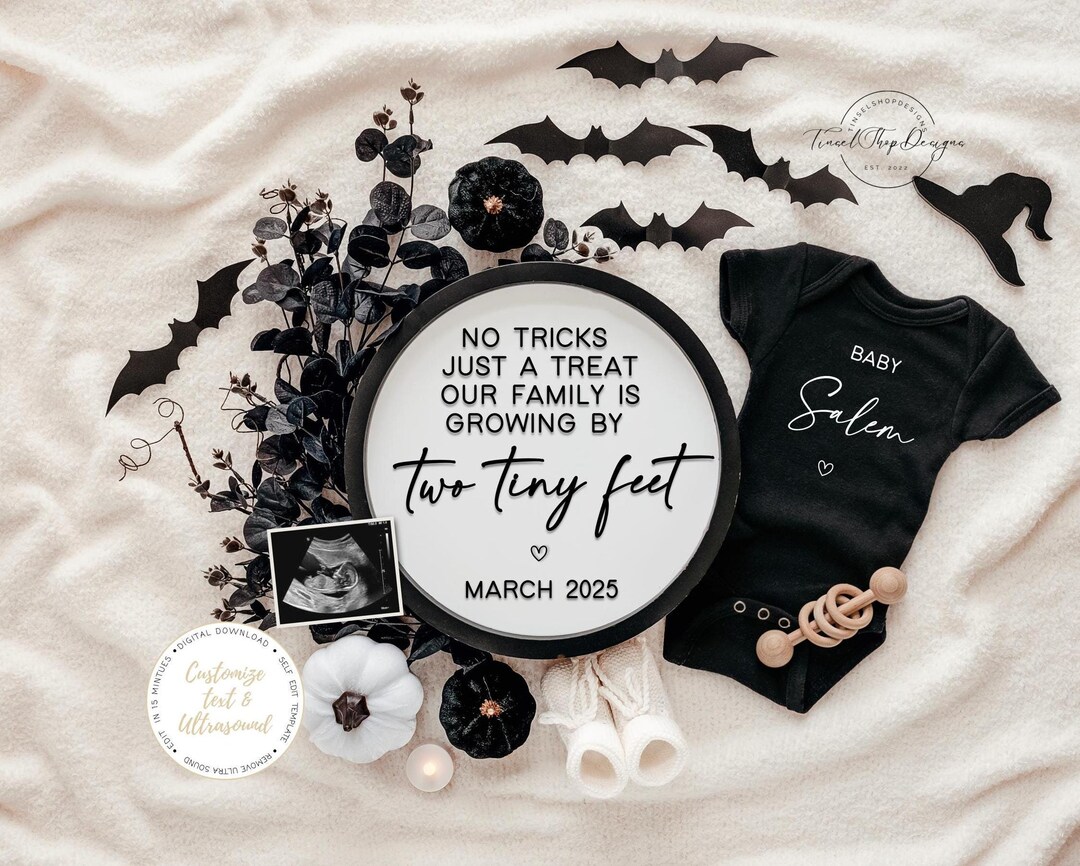 Halloween Pregnancy Announcement | Spooky Baby Reveal (digital Download ...