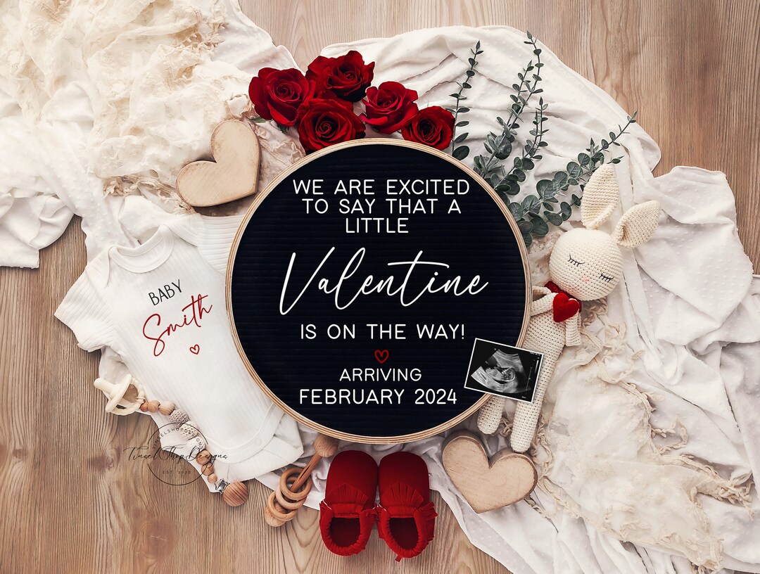 Valentines Day Pregnancy Announcement Digital Baby Announcement ...