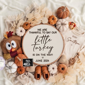 Thanksgiving Pregnancy Announcement: Little Turkey Reveal (digital ...