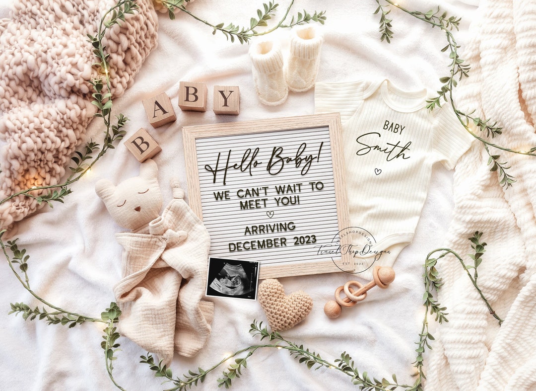 Digital Pregnancy Announcement, Gender Neutral Baby Announcement ...