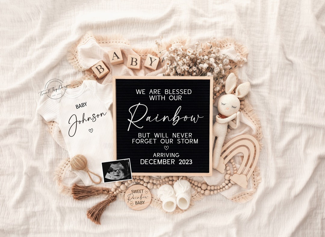 Rainbow Baby Pregnancy Announcement Digital, Baby Announcement ...