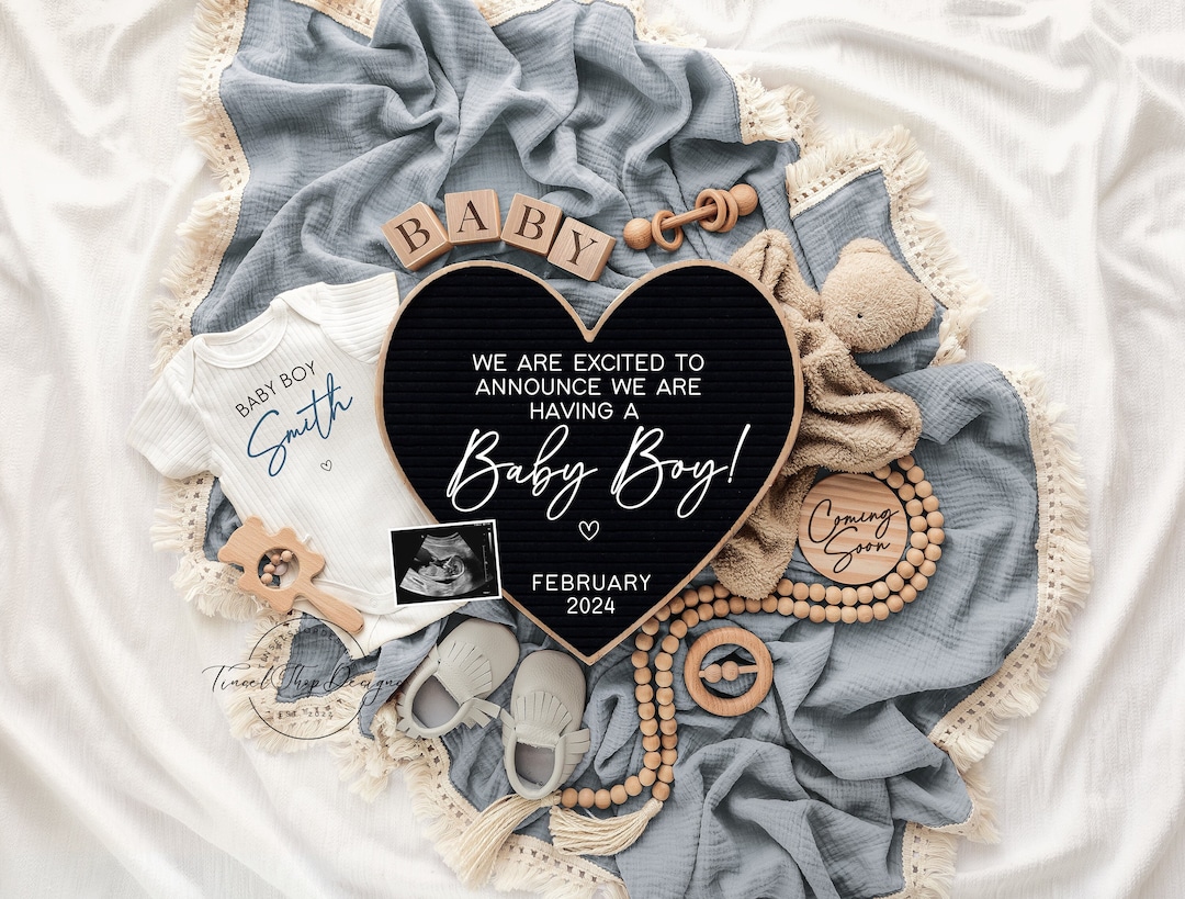 It's a Boy Digital Pregnancy Announcement\ Baby Announcement \ Editable ...