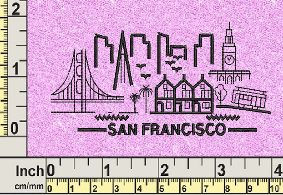 San Francisco Skyline Embroidery File Multiple Formats PES DST 4X4 - Etsy