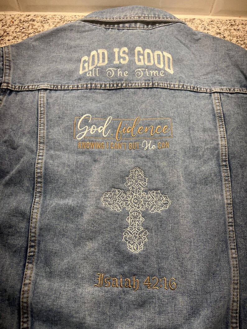 Customizable Christian Denim Jacket, Christian Clothingr, Outerwear ...