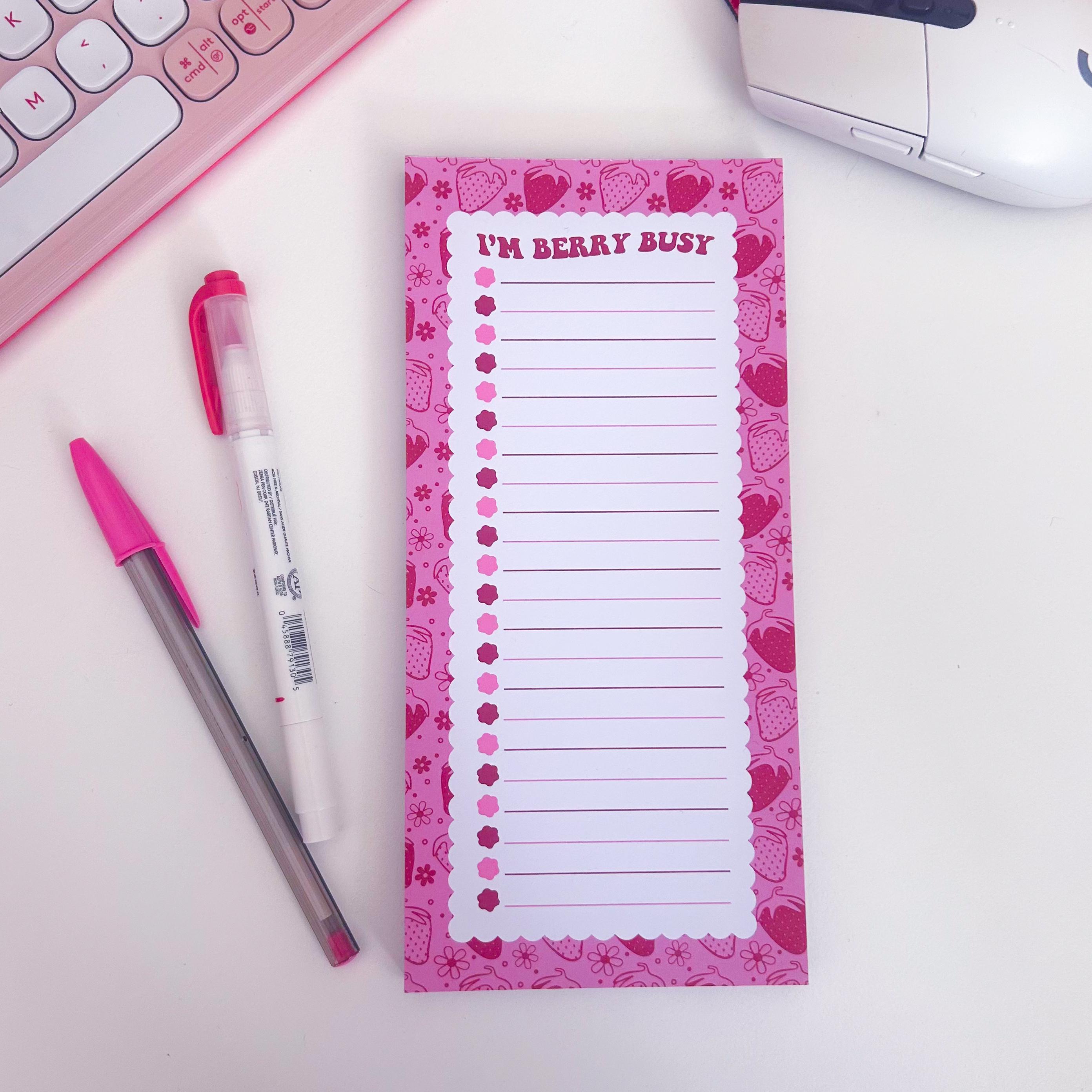 I’m Berry Busy List Pad, Cute Strawberry To-do Notepad, Fruity DL Desk ...