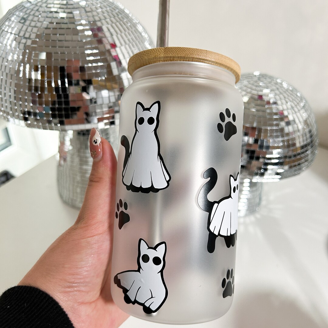 Ghoulish Cat Print Tumbler Kooky Ghosts and Bats Spooky - Etsy