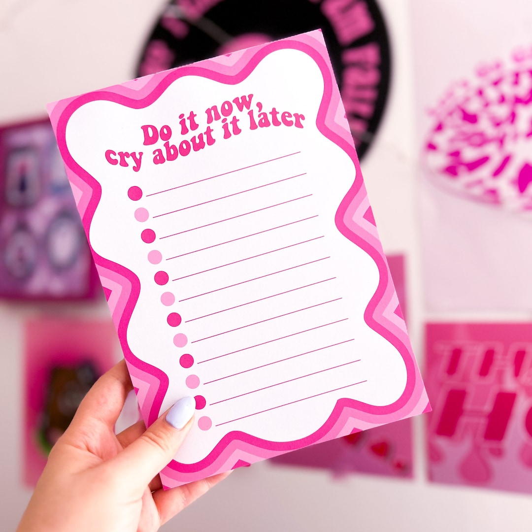 Do It Now Cry About It Later A5 Notepad | to Do List Style Memopad ...