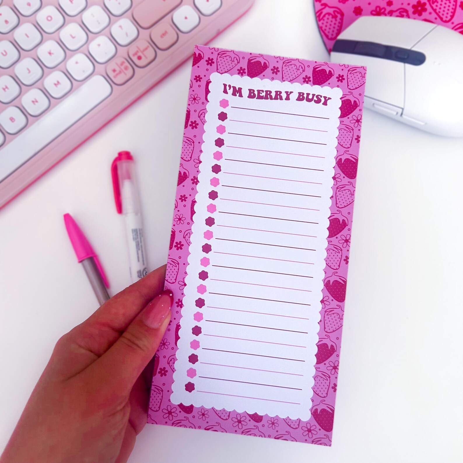 I’m Berry Busy List Pad, Cute Strawberry To-do Notepad, Fruity DL Desk ...