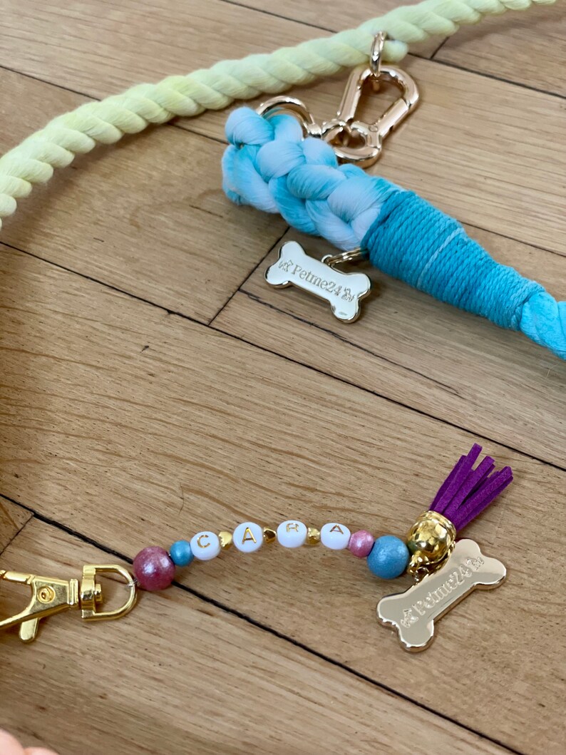 Leash & Collar Set - Personalized With Name Pendant - Handmade With ...