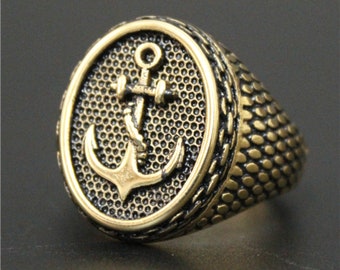 Gold Anchor Ring - Etsy