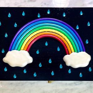 Rainbow Treasure Box, Chakra Box, Tarot Card Box, Gift Box, Keepsake ...