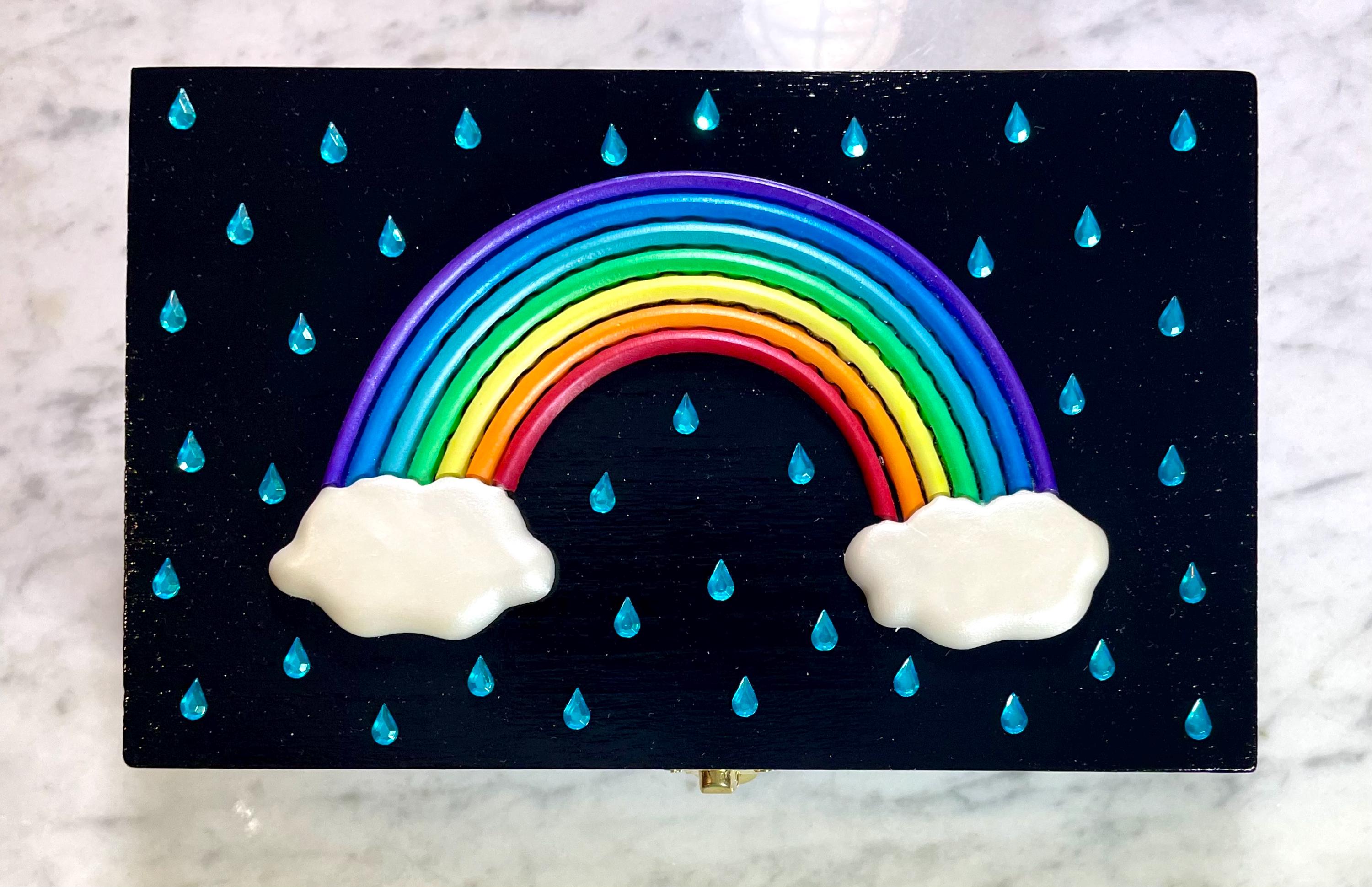 Rainbow Treasure Box, Chakra Box, Tarot Card Box, Gift Box, Keepsake ...